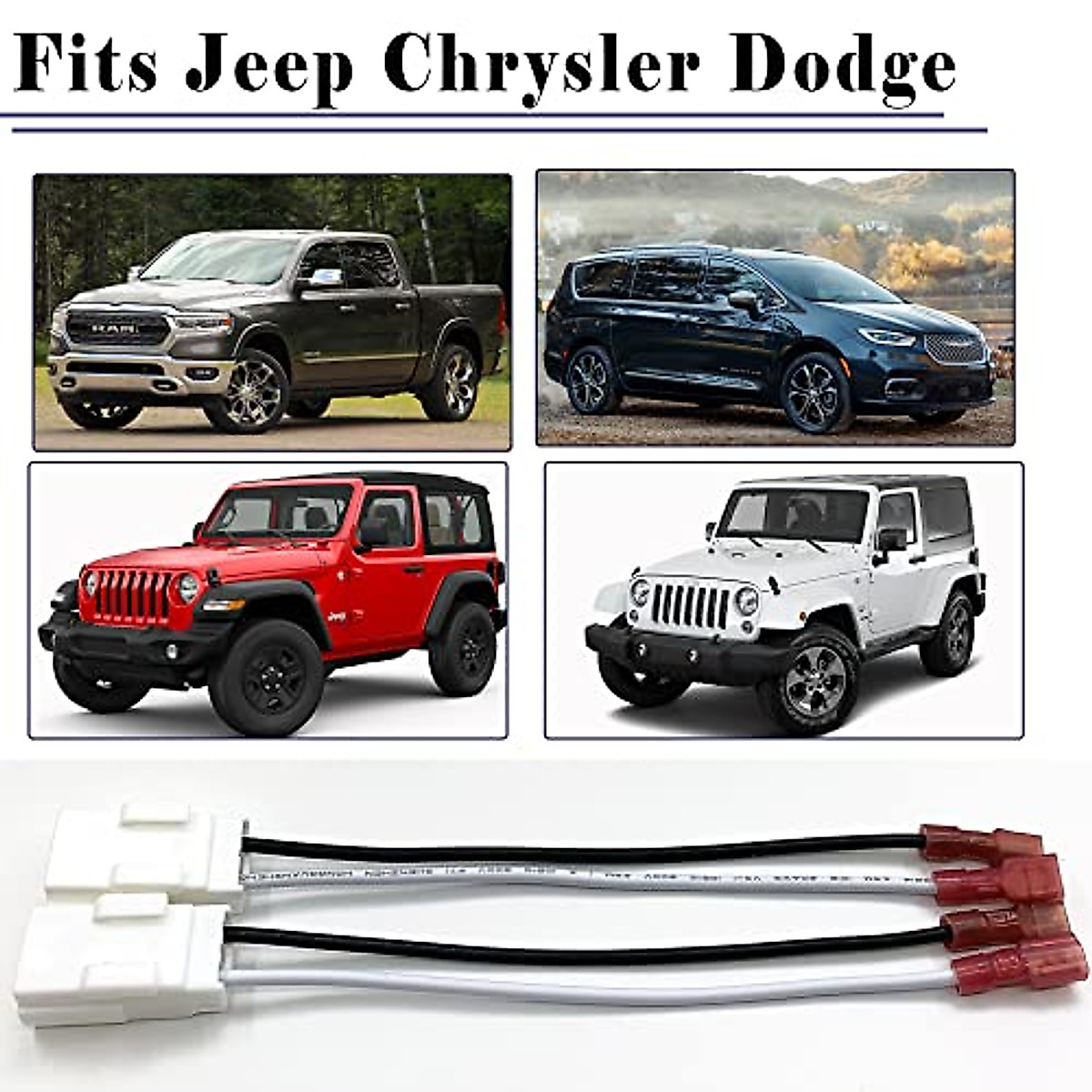 2 Pack Wrangler Speaker Harness Compatible with Jeep Dodge Durango Dakota Charger Ram Speaker Wire Adapter Door Front Rear Chrysler Speaker Wire Harness Adapter Connector Plug 72-6514