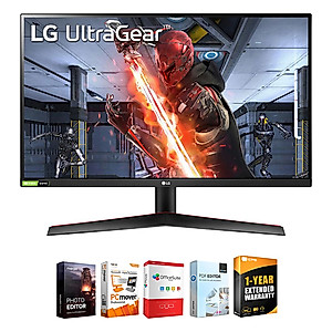 LG 27GN800-B 27 inch Ultragear QHD IPS 144Hz 16:9 G-SYNC HDR Monitor Bundle with 1 YR CPS Enhanced Protection Pack and Elite Suite 18 Standard Editing Software Bundle