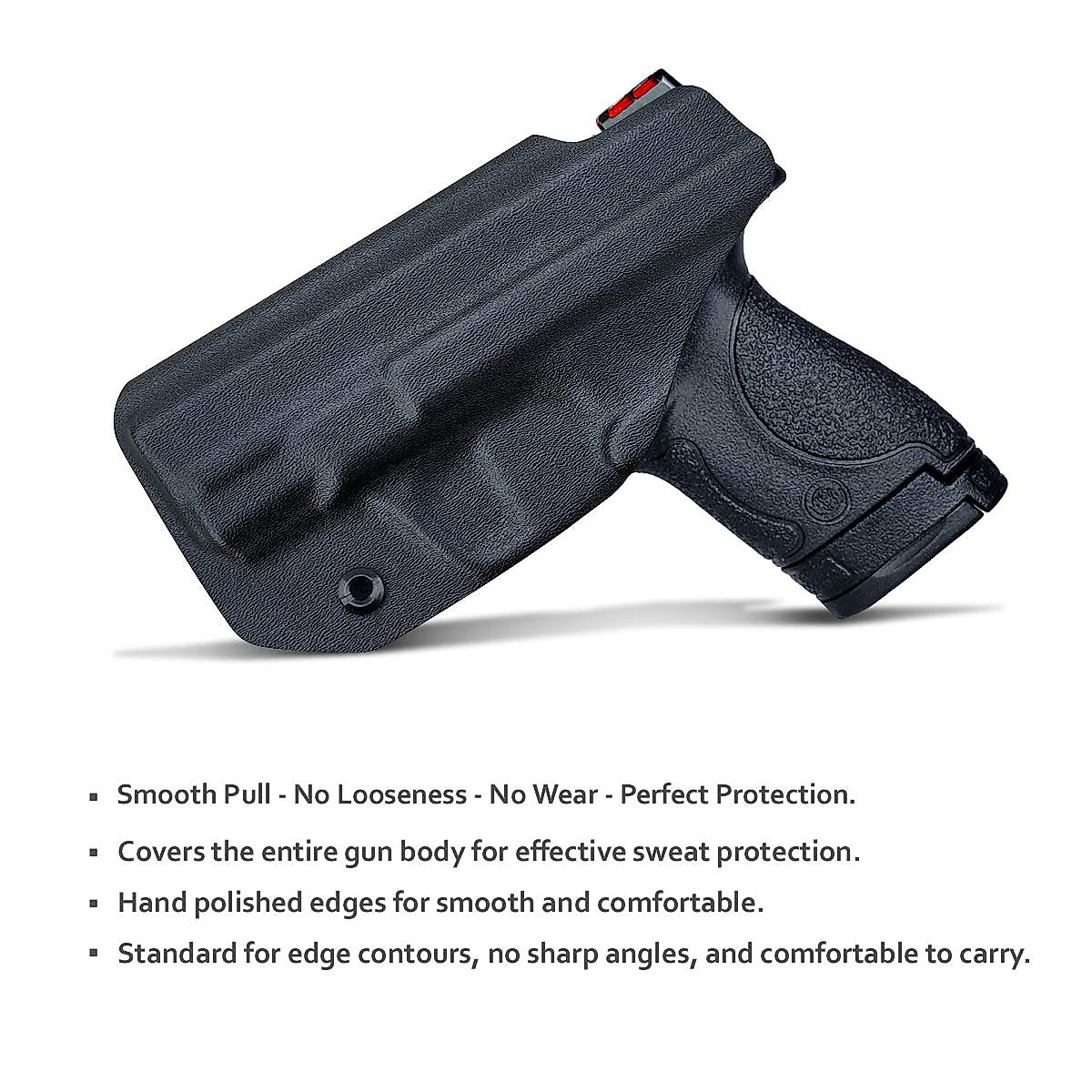 POLE.CRAFT M&P Shield 9mm Holster IWB Kydex for Smith & Wesson M&P Shield 9mm .40 3.1" Barrel S&W Pistol Case, Inside Waistband Holster M&P Shield 9mm 40, Right Hand Draw