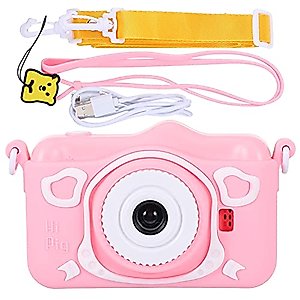 Milisten Children Pink Cute Cartoon Digital Camera Toy High Definition Camera Kids Gift