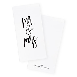 The Cotton & Canvas Co. Mr. & Mrs. Soft and Absorbent Kitchen Tea Towel, Flour Sack Towel and Dish Cloth