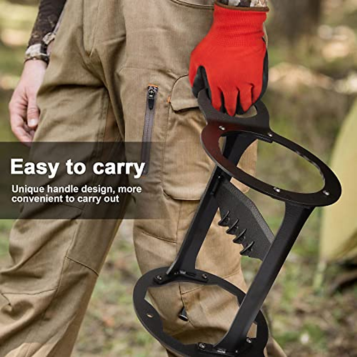 Fixm Wood Splitter with Gloves, Wood Cracker Manual Log Splitter Tool, Sturdy Firewood Cutter for Camping, Barbecue and Picnic