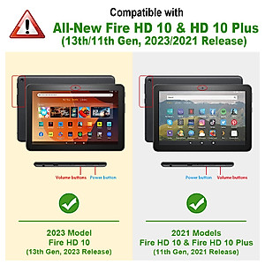 Fintie Case for All-New Amazon Fire HD 10 and 10 Plus Tablet (13th/11th Generation, 2023/2021 Release) 10.1" - [Multi-Angle] Stand Cover with Pocket Auto Wake/Sleep, Black