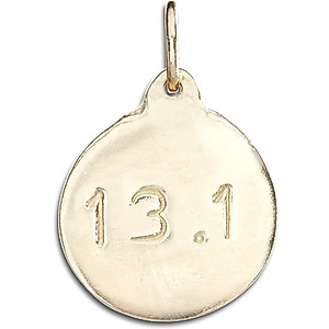 Helen Ficalora "13.1" Half Marathon Disk Charm Yellow Gold