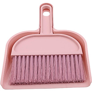 Plastic Mini Broom and Dustpan,Mini Cleaning Brush with Dustpan Set Desktop Cleaning Accessories,Pink with Dustpan Set,Plastic Mini Broom and Dustpan,Desktop Cleaning Set