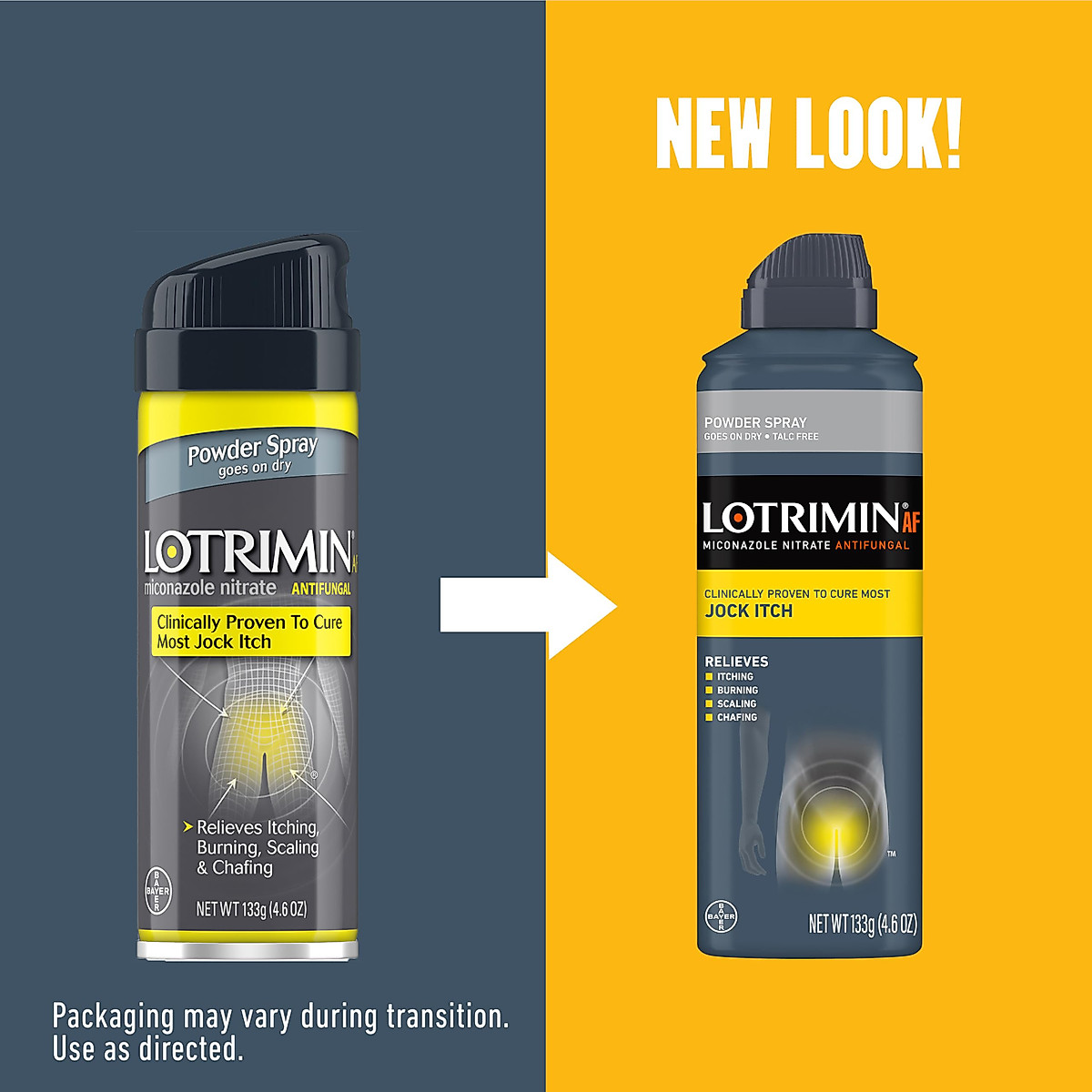 Lotrimin AF Jock Itch Antifungal Powder Spray, Miconazole Nitrate 2% - Treatment of Most Itch, 4.6 Ounces (133 Grams) Spray Can (Pack 3)