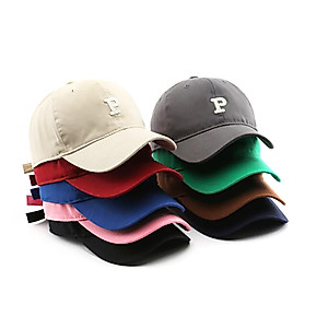 Men Women Letter Embroidered Baseball Cap, Cotton Adjustable Strap Outdoor Casual Hip Hot Hats Black