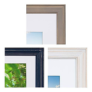 Kate and Laurel Bordeaux Gallery Wall Frame and Shelf Kit, Set of 10, Multiple Coastal Finishes, Assorted Size Frames and Three Display Shelves