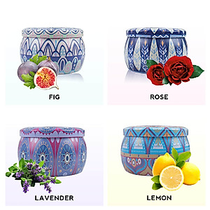 LIVILLA Scented Candles Gifts for Women, 4 X 4.4 Oz Aromatherapy Candles for Home Scented, 120 Hour Long Burn Soy Wax Candles Set, Lavender Jar Candle Gifts for Mother's, Thanksgiving Day, Birthday