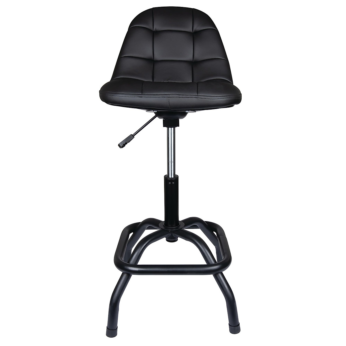 Performance Tool W85031 Pneumatic High Back Adjustable Swivel Bar Stool with Back Support for Home, Bar, and Shop, Black, 26-32 inches High