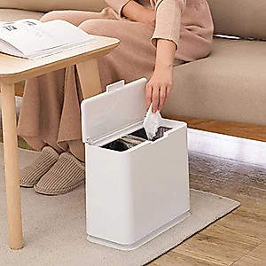 n/a 2 Grids Point Cover Narrow Type Toilet Trash Can Bathroom Kitchen Garbage Rubbish Bin