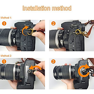 Kasla Camera Strap,Camera Straps for Photographers,Leather Dual Camera Strap for Two Two DSLR/SLR Cameras (Black)