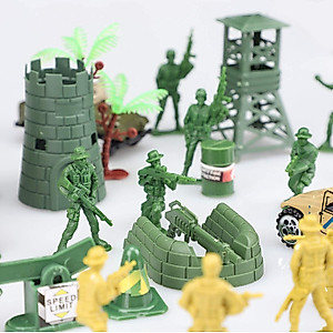 TOY Life 95 PCS Army Men, Army Toys, Toy Soldiers for Boys, Plastic Army Men Action Figures, Military Toys, Green Army Men Playset, Soldier Toys, Army Guys, Army Action Figures, Toy Army Men