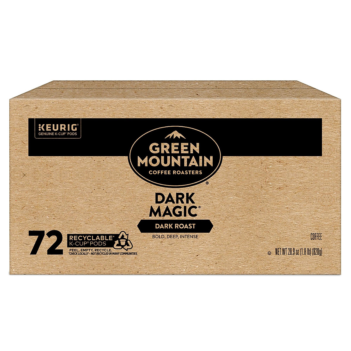 Green Mountain Coffee Roasters Dark Magic, Single-Serve Keurig K-Cup Pods, Dark Roast Coffee Pods, 12 Count (Pack of 6)