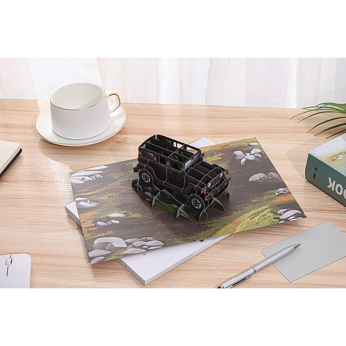 Liif Jeep Wrangler 3D Pop-Up Birthday Card for Men, Father's Day, Retirement, Get Well Soon