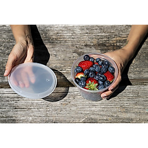 SafeWare Deli Containers with Airtight Lids 50 Mix Sets (16oz- 25 Set, 32oz 25 Set) Perfect for Slime, Portion Control, Microwavable, Dishwasher, Freezer Safe, Leakproof, Stackable
