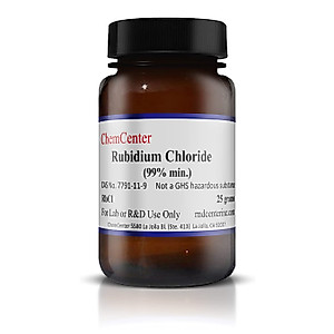 Rubidium Chloride, Crystals, 99% min., 10 Grams