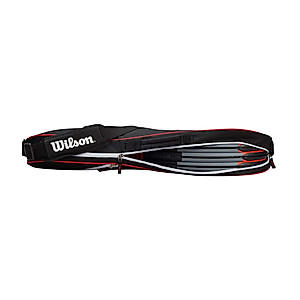 Wilson Advantage III Triple Tennis Racket Bag - Black/White/Red, Holds up to 3 Rackets