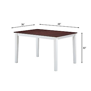 Acme Green Leigh Rectangle Wooden Dining Table in White and Walnut