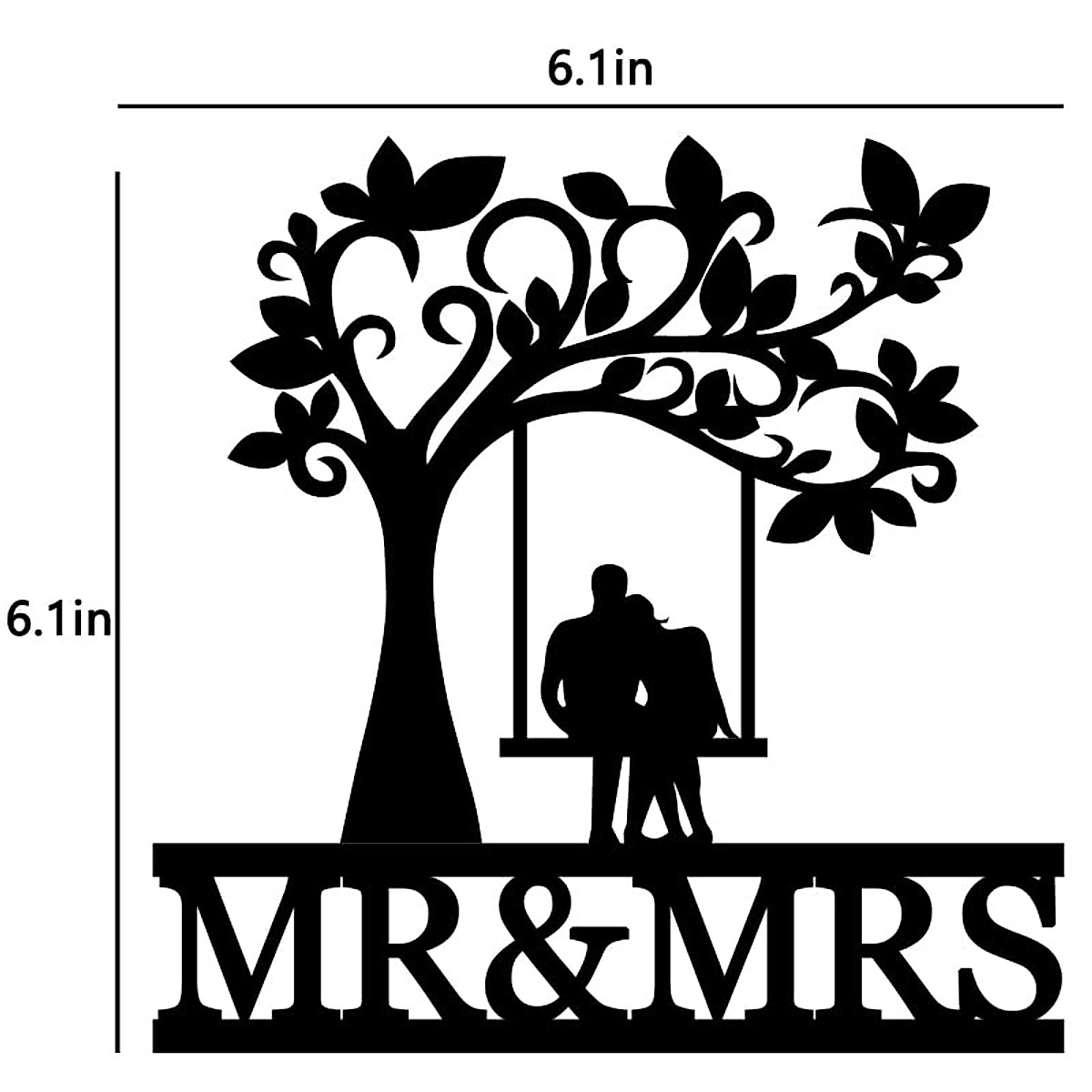 Yuezoloz Funny Wedding Cake Topper,The Bride and Groom Sitting in Swing Under Tree Wedding Cake Topper,Mr and Mrs Wedding Cake Topper, Romantic Wedding Shower/Anniversary Cake Topper (Tree & Swing)