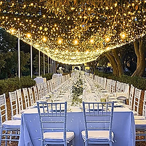 Hawisphy 108ft Christmas Outdoor String Lights, 300 LED Warm White String Lights with Remote, 8 Lighting Modes Fairy Lights for Home Tree Party Wedding Garden Halloween Xmas Decoration