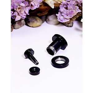 Prjndjw Screw Fit Ear Gauges Kit Surgical Steel Tunnel Expander Earrings Earlobe Plugs Stretching Body Piercing Jewelry Set for Women Men Black 14G-00G 8 Pairs