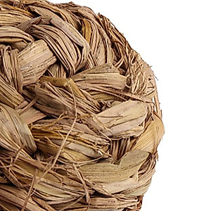 Amrka Pet Chew Toy Woven Grass Ball with Bell For Rabbit Hamster Guinea Pig Chinchillas 10cm/3.94"