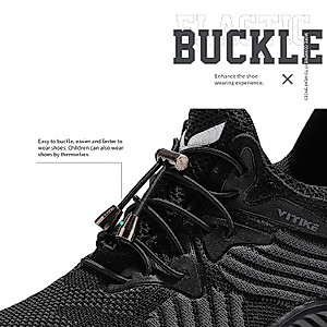 Boy Shoes Athletic Girls Sneakers Kids Running Sport Shoes Lightweight Breathable All Black Big Kid Size 6