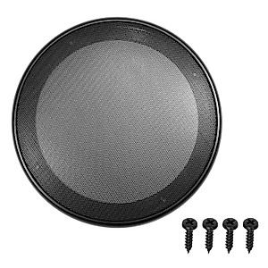Fielect 2Pcs 6.5inch Speaker Grill Cover Mesh Speaker Grill Decorative Circle Woofer Guard Protector Cover Audio Accessories Black Cloth Cover with 8 Screws