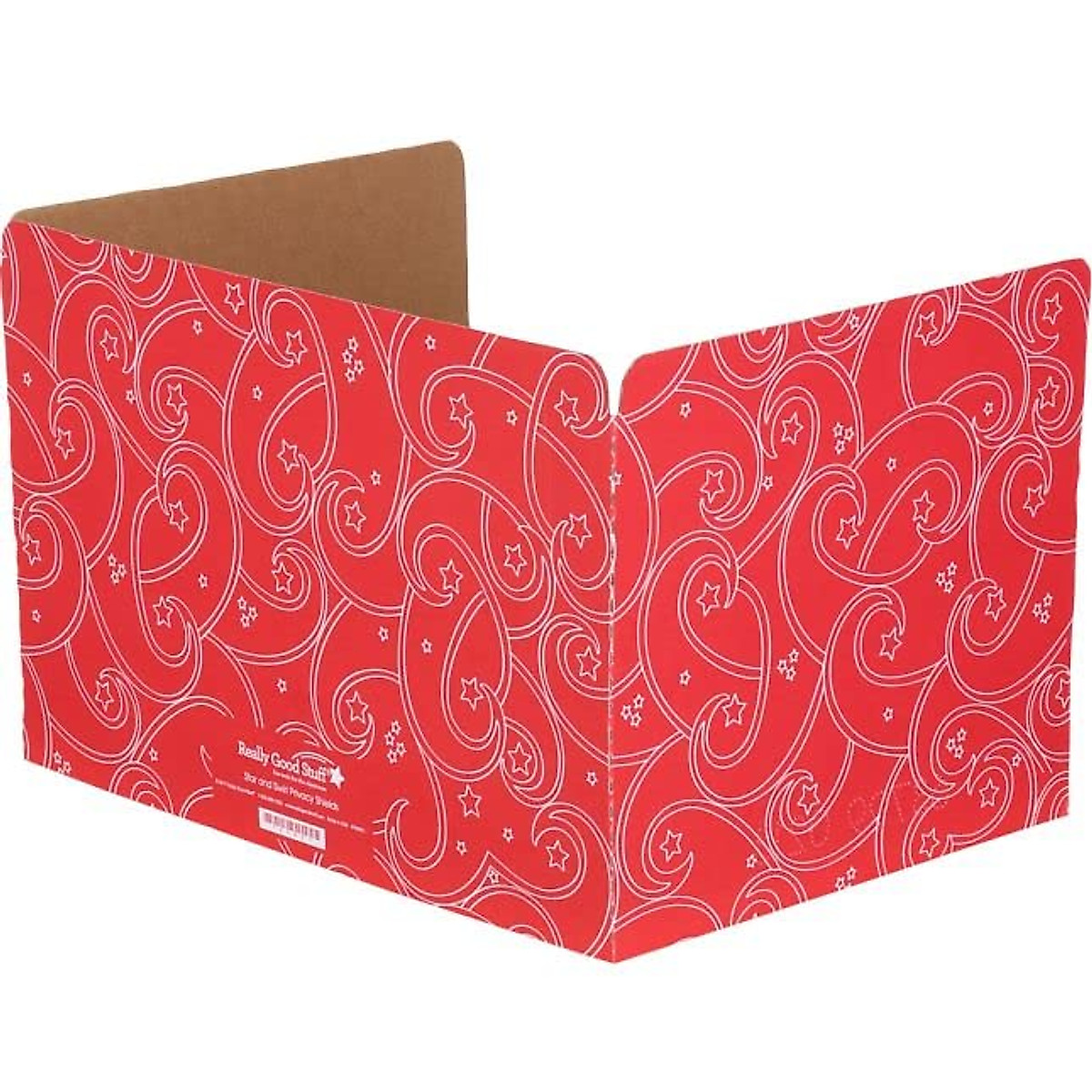 Really Good Stuff Standard Privacy Shields for Student Desks – Set of 12 - 3 Group Colors -Matte - Study Carrel Reduces Distractions - Keep Eyes From Wandering During Tests , Red, Blue & Green With Stars & Swirls Pattern