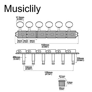 Musiclily Pro 6 inline Vintage Guitar Tuners Split Shaft Tuning Pegs Keys Machine Heads Set for Squier Classic Vibe Fender Strat/Tele Style Electric Guitar, Nickel