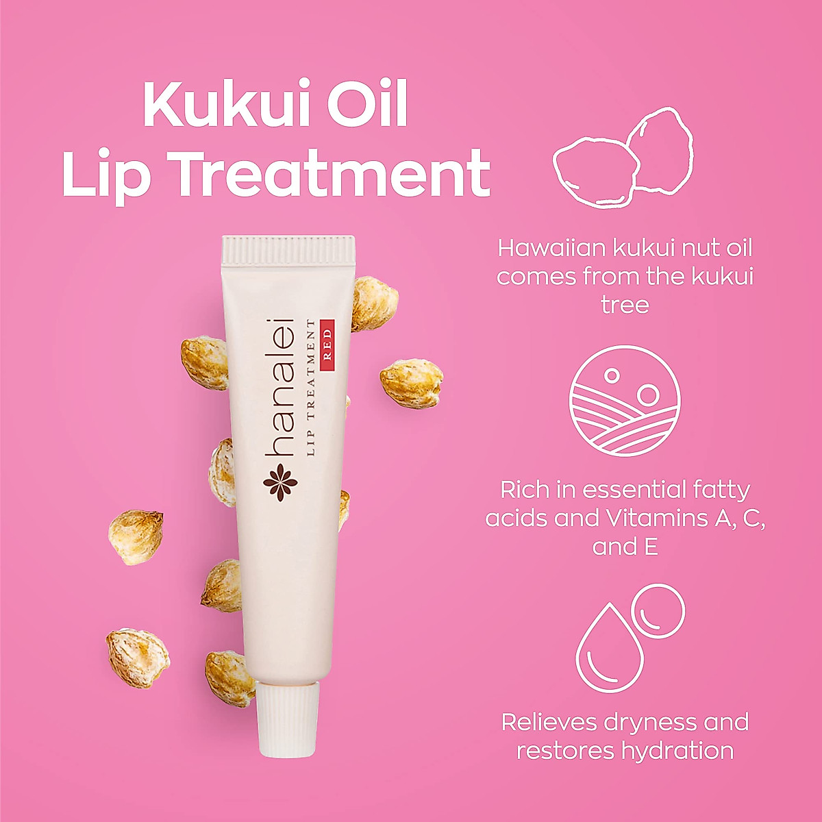 Hanalei Cruelty-Free | Paraben-Free | Hydrating Lip Treatment Balm to Soothe Dry Lips | Infused with Kukui Oil, Shea Butter, Grapeseed Oil | Made in USA | Multi-colored Travel-Size 3 Pack(5ml x 3)