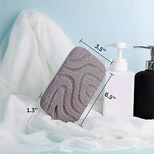 myHomeBody Dual-Texture Shower Sponge Exfoliating Sponge, Bath Sponge for Women, Body Scrubber Body Exfoliator, Body Sponge, Loofah Sponge for Men, Exfoliating Sponge,1pc