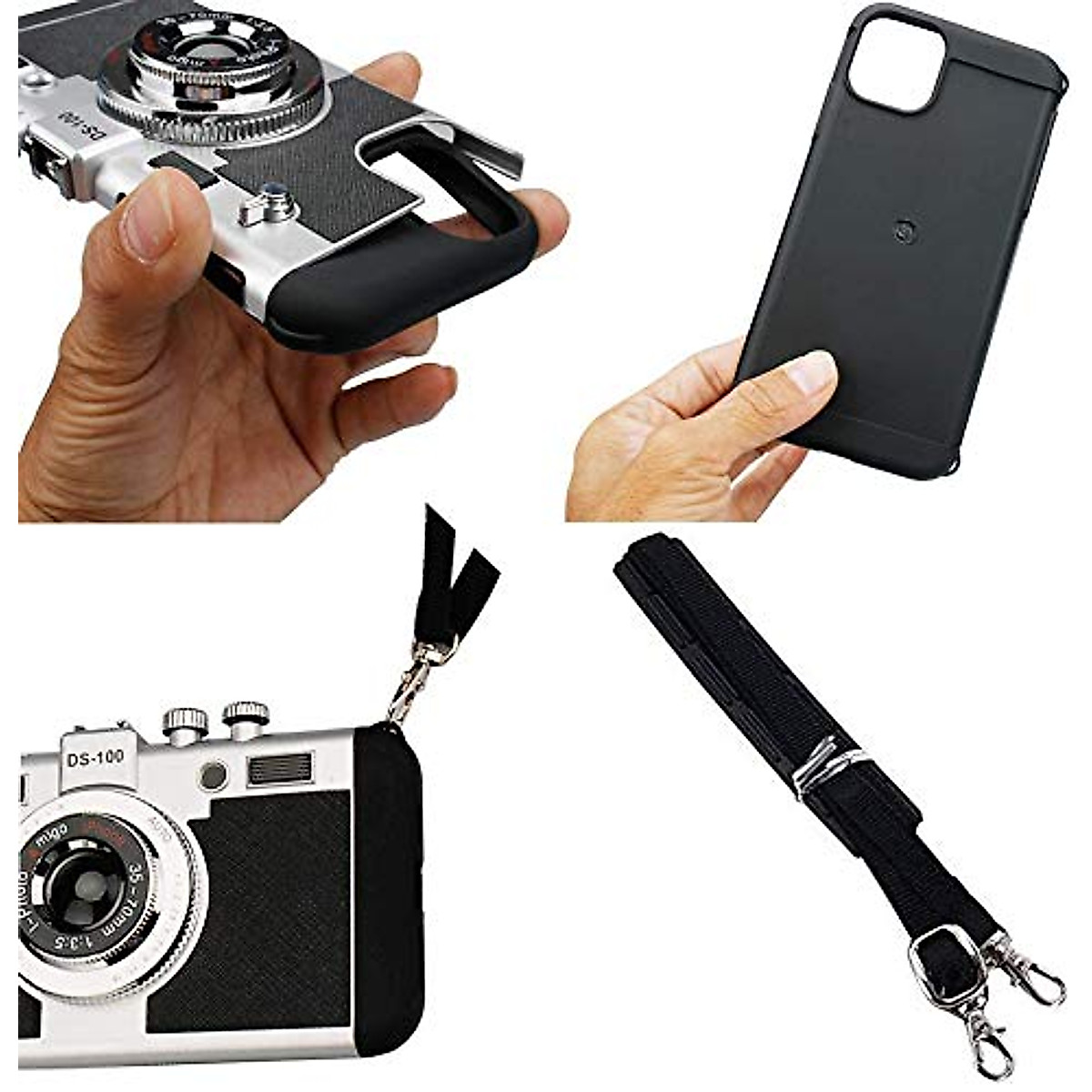 Wcysin Amily in Paris 3D Camera Design Case for Samsung Galaxy Note 20 Camera with Long Neck Strap Black