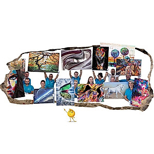 Startonight Canvas Wall Art Abstract - Kissing in Eternity, Multicolored Painting - Large Artwork Print for Living Room 32" x 48"