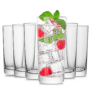 Heat-Resistant Drinking Glasses Set of 6 Double Fashioned Glass Lowball Tumblers 16oz Made From Premium Borosilicate All Crystal-Clear Water Cups, Mixed Drinkware For Daily Use - CL Count (Pack 1)