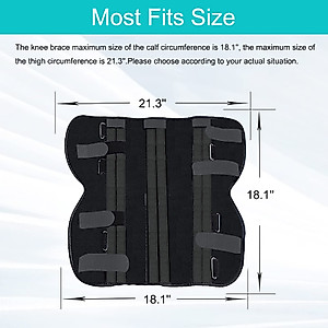 TANDCF Knee Immobilizer Secure Comfort Knee Brace & Stabilizer for Recovery,Knee Fractures,Instability, ACL,MCL,Meniscus Tear,Arthritis,Displacement & Post Surgery Recovery,Height 18.1" Universal
