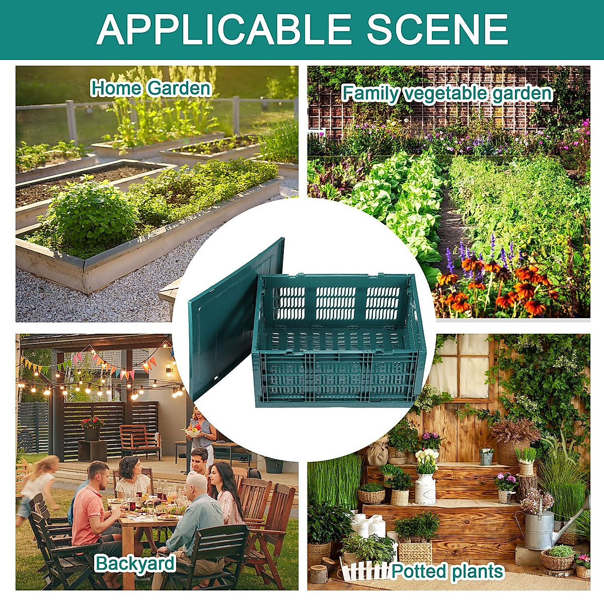 Tioncy In Ground Worm Composter 9 Gallon Outdoor Farm Foldable Compost Bin with Lid for Raised Garden Beds Home Composting System