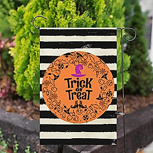 Halloween Hocus Cat Garden Flags 12"x18" Set of 4 Double Sided Burlap Flags Pocus Trick or Treat Banners Outdoor Decorations For Home Lawn Decor Welcome Flag