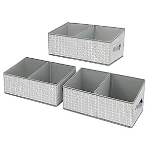 DIMJ Trapezoid Storage Bins, 3 Packs Closet Baskets, Foldable Fabric Baskets for Clothes, Baby Toiletry, Toys, Towel, DVD, Book Arrow