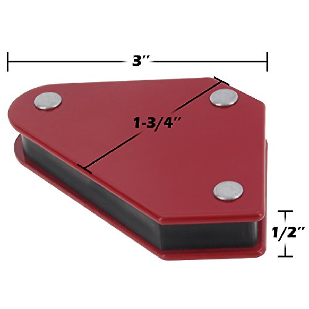 Drixet Red Painted Triangle Shape Heavy Duty Steel Magnetic Welding Setup Holders for Multiple Angles – Compact Design, 10 lbs. Capacity (4-Pack)