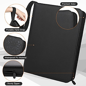 JHkim Trading Card Binder 9 Pockets - with Extra 600PCS Card Sleeves, Baseball Card Holder Binder Holds Up to 540 Cards, Fits for Sports, Football, Hockey, Basketball Cards