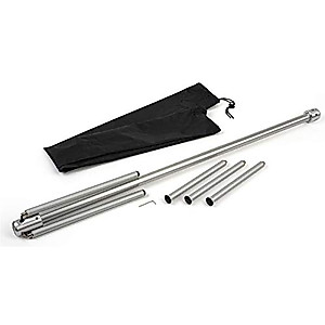 Displays2go Three-Way Straight Arm Garment Rack, Portable- Aluminum