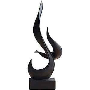 Resin Art Statue Minimalist Figurines Abstract Sculpture Desk Table Sculpture Ornaments for Home Bedroom Living Room Garden Office - Black