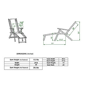 Frankford Umbrellas Heavy Duty Commercial Grade Oak Wooden Beach Chair Folding