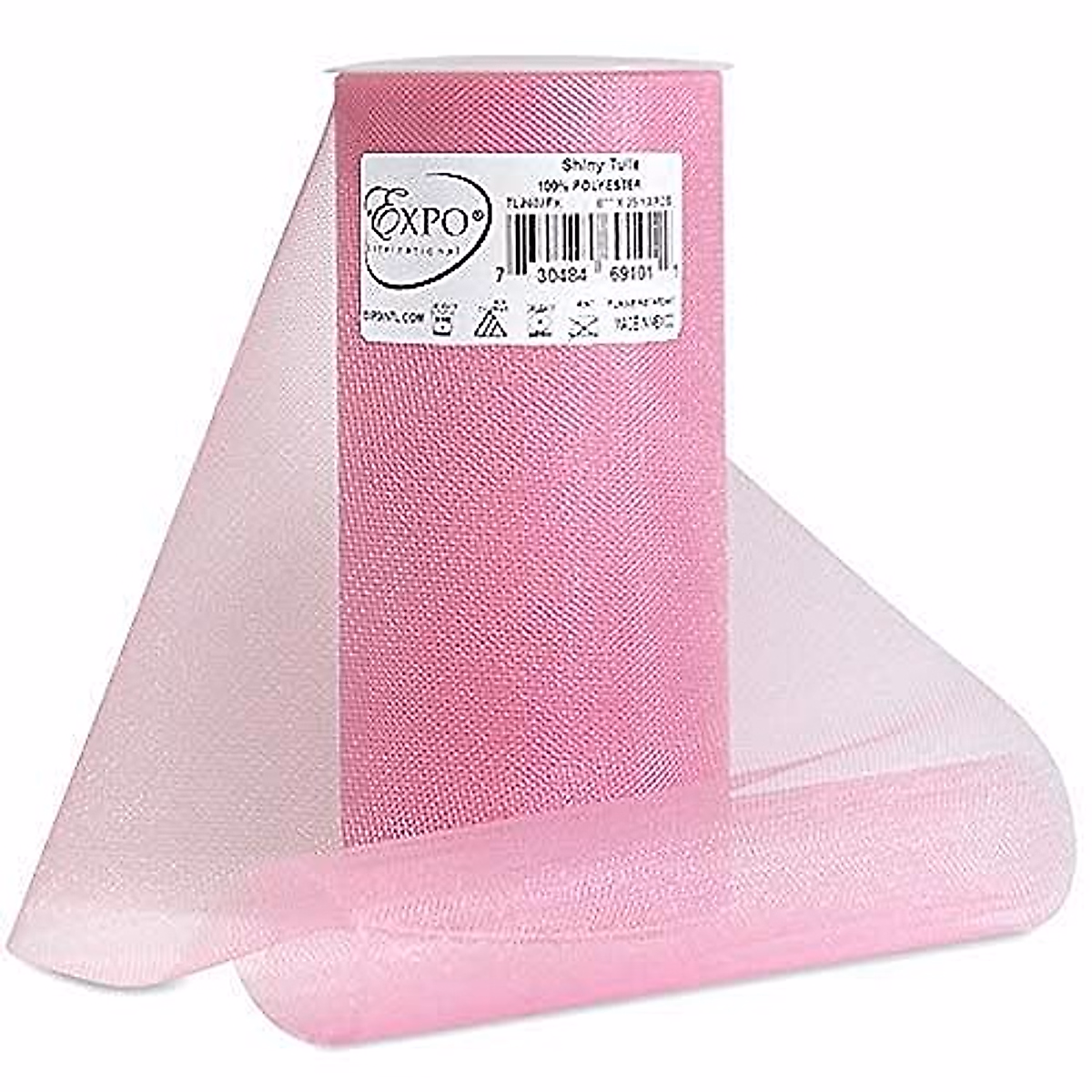 Expo Shiny Tulle Spool of 25-Yard, Pink