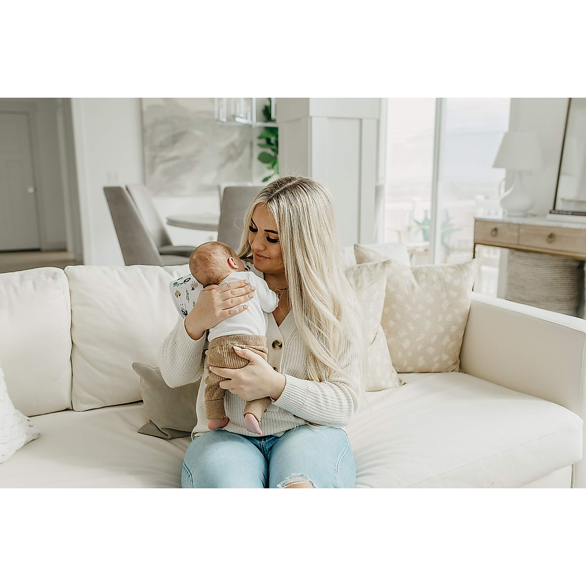 Copper Pearl Premium Baby Burp Cloths - 3-Pack Large Cotton Burp Cloths, Extra Soft Spit Up Rags with 3 Absorbent Layers, Perfect for Baby Boy and Baby Girl Gifts (21" x 10" Size, Jo Set)