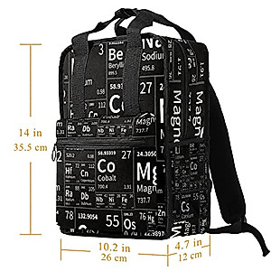 VBFOFBV Backpack for Women Daypack Laptop Backpack Travel Casual Bag, Blackboard Periodic Table of Chemical Elements