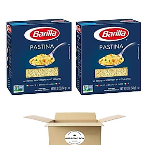 Barilla Pastina Pasta 12 Ounce Box- Pack of 2 with Supreme Box package