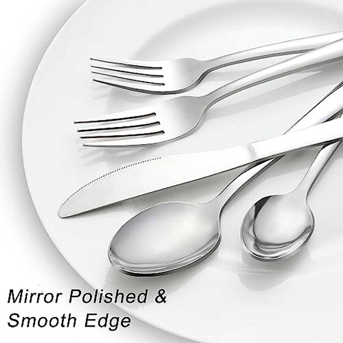 Pleafind 72-Pieces Silverware Sets for 12, Flatware Set with Steak Knives, Stainless Steel Cutlery Set, Include Forks Spoons and Knives Set, Dishwasher Safe Utensil Sets for Home Restaurant